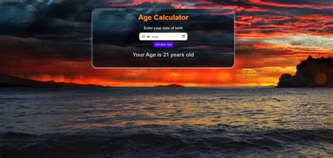 How To Calculate Your Age With Html Css And Javascript Gopi Mahesh