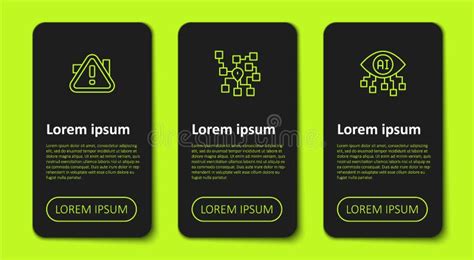 Set Line Exclamation Mark In Triangle Neural Network And Computer