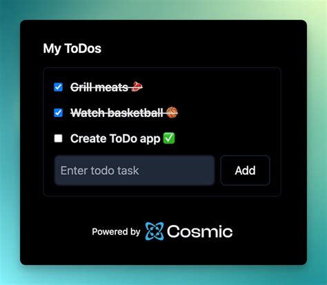 Build A Todo App Powered By Cosmic And React Server Actions Rnextjs