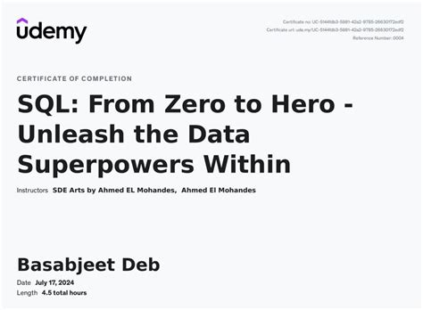 Basabjeet Deb On Linkedin Sql Dataanalysis Udemy