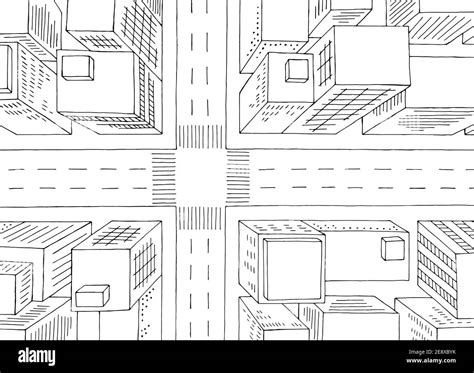 Birds Eye View City Sketch