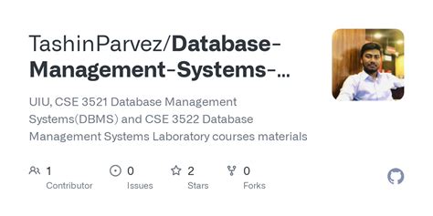 Github Tashinparvezdatabase Management Systems Uiu Uiu Cse 3521 Database Management Systems