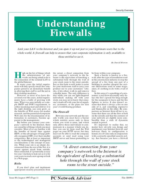 Understanding Firewalls Pdf Proxy Server Firewall Computing