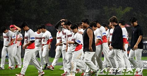 포토 Kia 롯데에 6회 강우 콜드게임 패