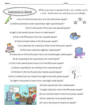 Exponents In Words 20 Examples Written Out Made By Teachers