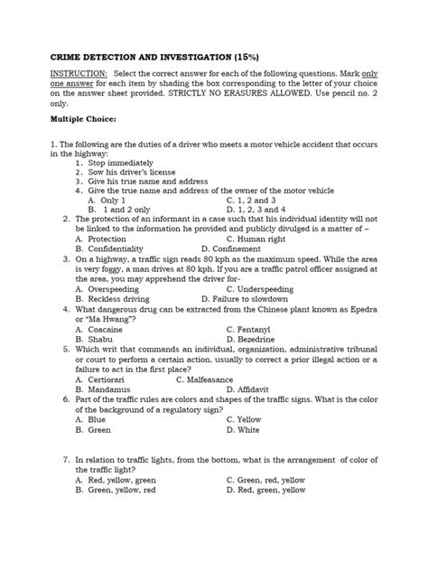 Cdi Pre Board Pdf Crime Scene Mdma
