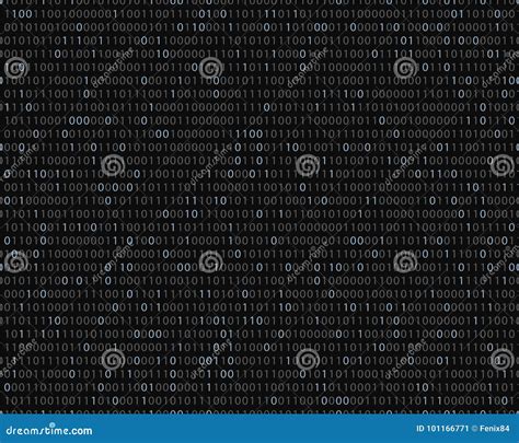 Binary Code Seamless Vector Pattern Dark Technological Background For