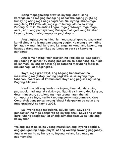 Graduation Message Pdf