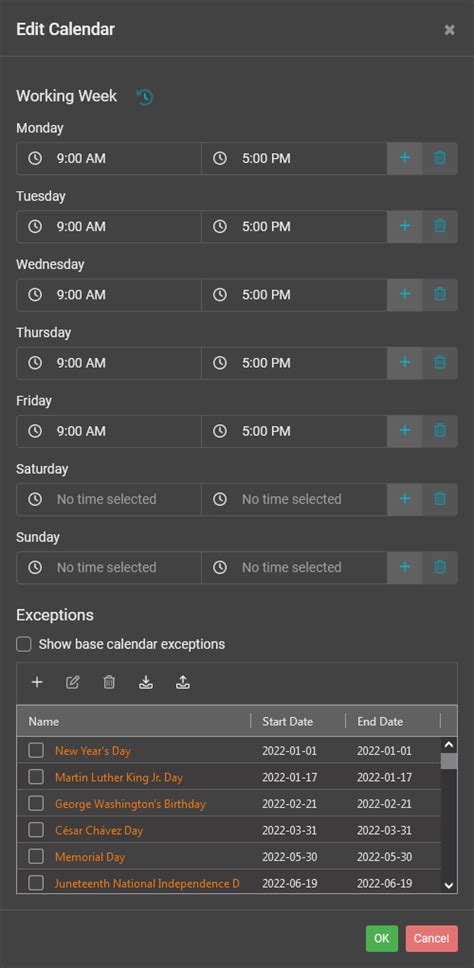 Managing Non Work Exceptions Projectal