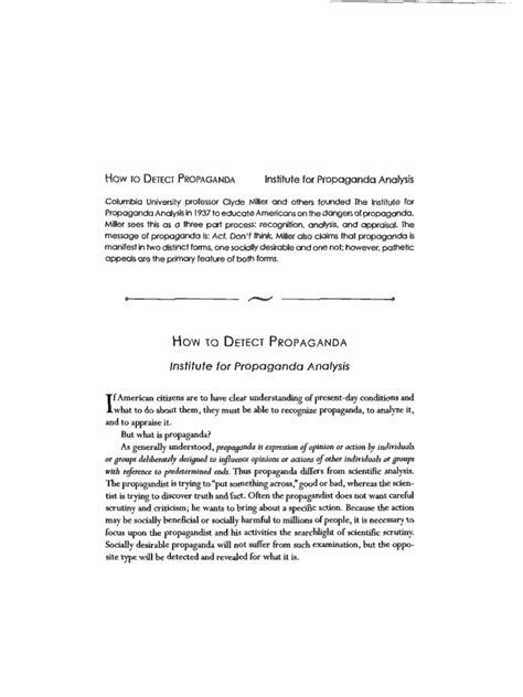 How To Detect Propaganda Pdf