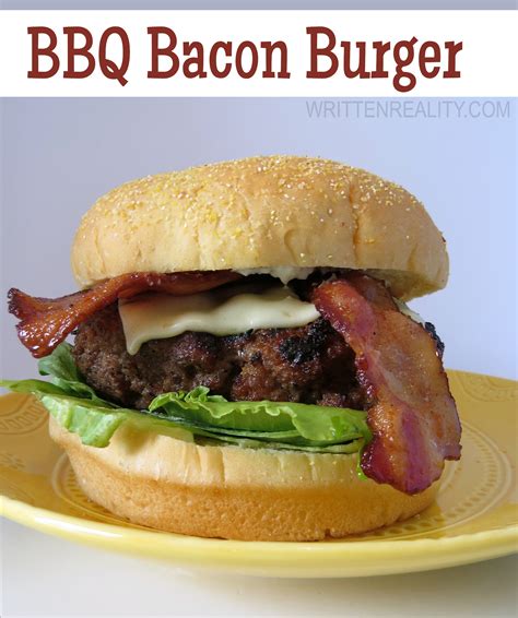 Bbq Bacon Burger Recipe Card Written Reality