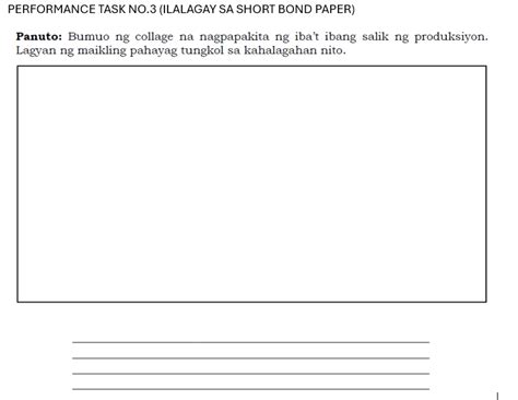 PERFORMANCE TASK NO 3 ILALAGAY SA SHORT BOND StudyX