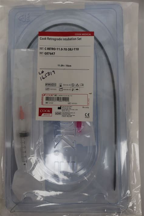 New Cook Retrograde Intubation Set G07647 Retrograde Intubation Set Disposables General