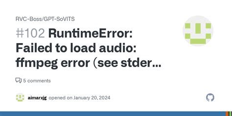 Runtimeerror Failed To Load Audio Ffmpeg Error See Stderr Output For