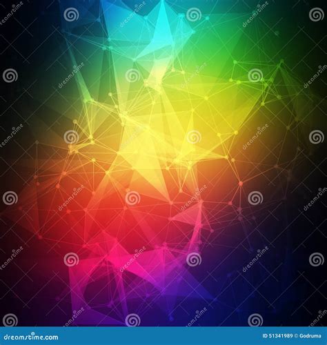 Abstract Low Poly Molecule And Communication Stock Vector Illustration Of Background