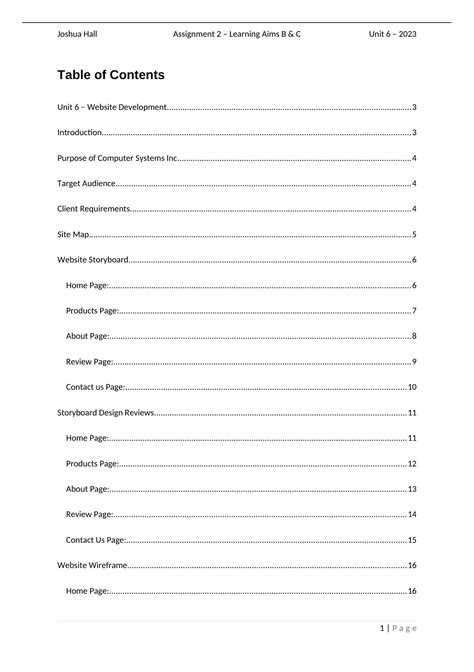 Unit 6 Website Development 2023 Assignment 2 Learning Aims B And C All Criterias Met