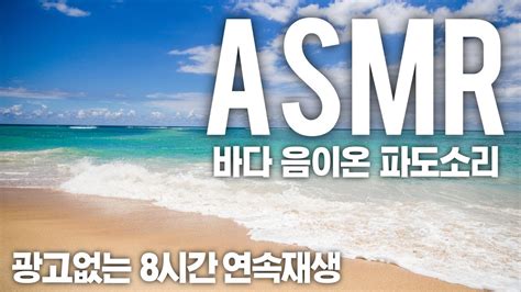 Asmr 바닷가 해변 파도소리 광고없는 8시간 연속재생 Beach Sea Water Waves 8hour Youtube