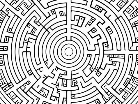 Relaxing Labyrinth Coloring Experience Coloring Page
