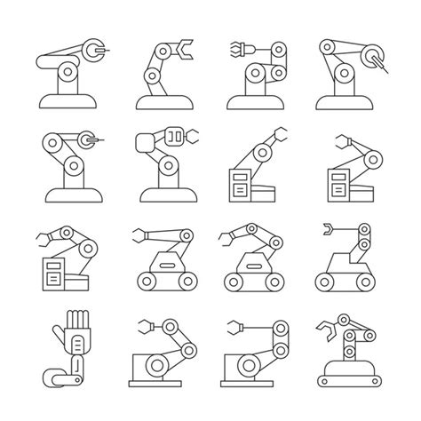 Robotic Arm Icons Vector Illustration Stock Vector By ©loopang 281392244