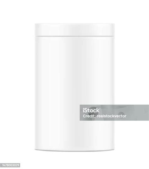 라운드 패키지 컨테이너 모형 흰색 배경에 격리된 벡터 그림 3차원 형태에 대한 스톡 벡터 아트 및 기타 이미지 3차원 형태 강철 건강관리와 의술 Istock
