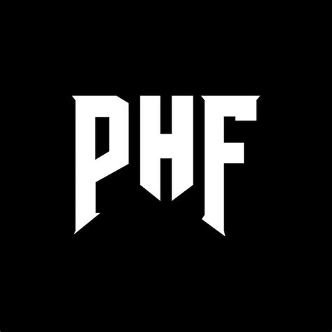 기술 회사 Phf 로고 디자인 검은색과 색 컬러 조합 Phf 로그 Phf 터 Phf 디자인 Phf 아이콘 Phf 알파 Phf 타이포그래피 로고 디자인 프리미엄 벡터
