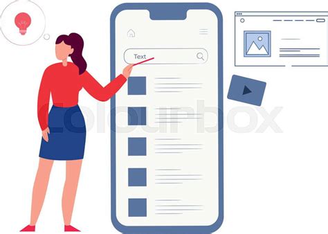 Girl Has A Text Idea Colourbox