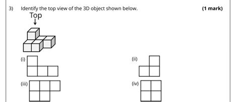 3 Identify The Top View Of The 3d Object Shown Below1 Markiii