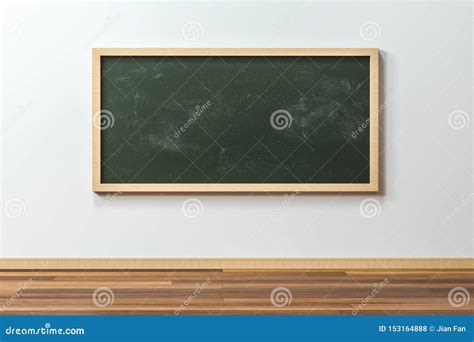 A Classroom With A Blackboard In The Front Of The Room 3d Rendering Stock Illustration