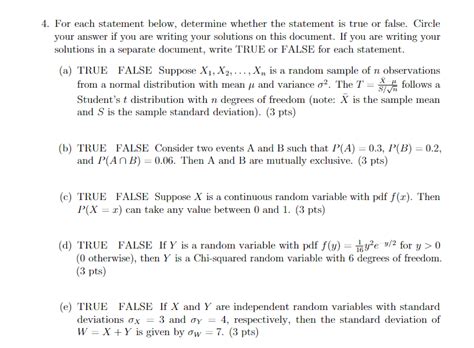 Solved For Each Statement Below Determine Whether The Chegg