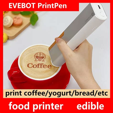 Портативный мини принтер Evebot Printpen с узором для еды для хлеба кофе молока чая печенья