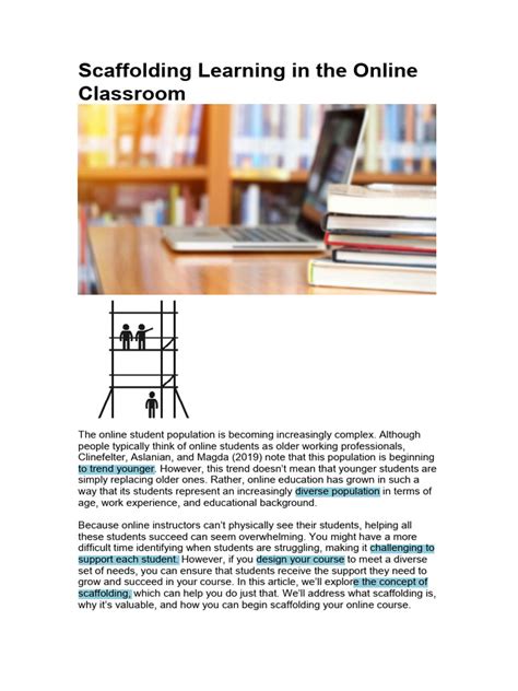 Scaffolding Learning In The Online Classroom Pdf