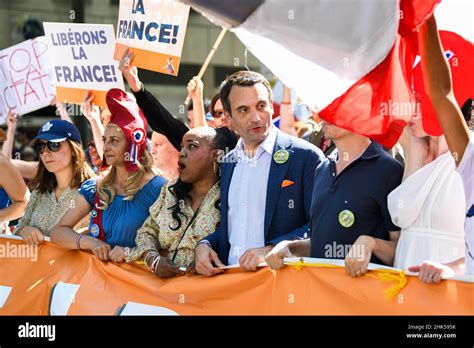 Florian Philippot During The Anti Sanitary Pass Demonstration At The