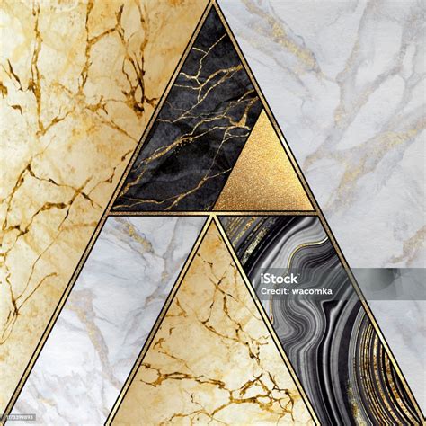 추상적 기하학적 배경 현대 미니멀 모자이크 상감 대리석 마노와 금의 아르 데코 텍스처 예술 페인트 인공 돌 대리석 타일 표면 최소한의 패션 일러스트 0명에 대한 스톡 사진