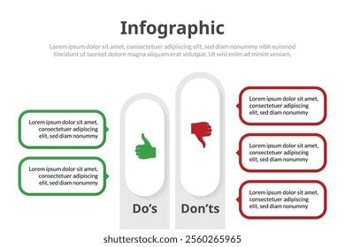 Circle Infographic Comparing Dos Donts Pros Stock Vector Royalty Free