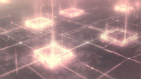 Abstract Digital Representation Of Interconnected Nodes With Glowing