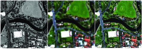 Illustration Of Pansharpening Using Wv 3 Sensor Images Left Pan Image Download Scientific