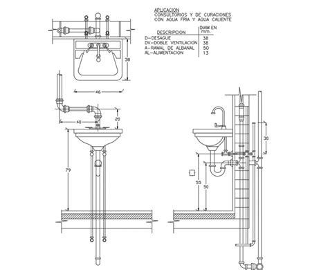 Washbasin With Pedestal Drawing In Dwg Autocad File Artofit