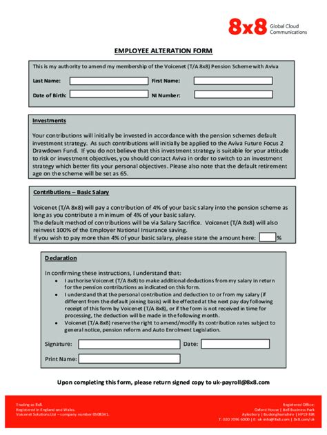 Fillable Online Employee Alteration Form Fax Email Print Pdffiller