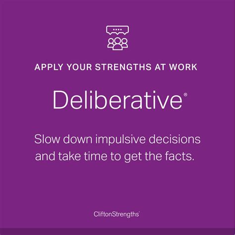 Deliberative How Do You Use It At Work Cliftonstrengths Posted On The Topic Linkedin