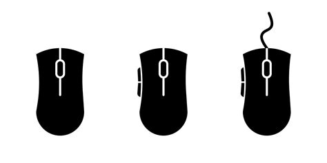 Computer Mouse Icon Wireless Gaming Device Black Symbol Click And Scroll Mouse Buttons Filled