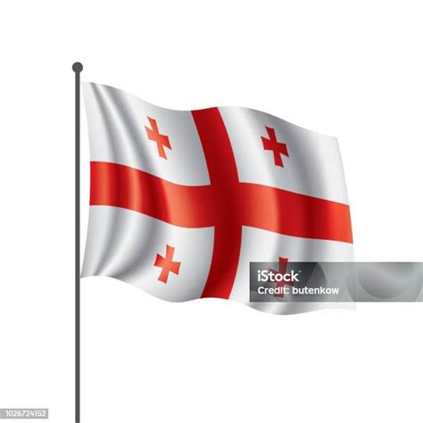 조지아 플래그 흰색 배경 벡터 일러스트 레이 션 0명에 대한 스톡 벡터 아트 및 기타 이미지 0명 3차원 형태 국기 Istock