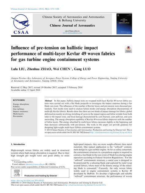 Pdf Influence Of Pre Tension On Ballistic Impact Performance Of Multi Layer Kevlar 49 Woven