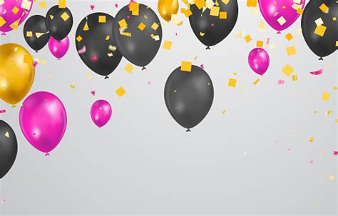 색종이 헬륨으로 휴가를 위해 광택있는 풍선으로 반짝이는 벡터 축제 풍선 비행 건강한 식생활에 대한 스톡 벡터 아트 및 기타 이미지 건강한 식생활 공기 주입 공휴일