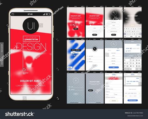 모바일 앱 Ui Ux Gui 설계 스톡 벡터로열티 프리 2227837983 Shutterstock