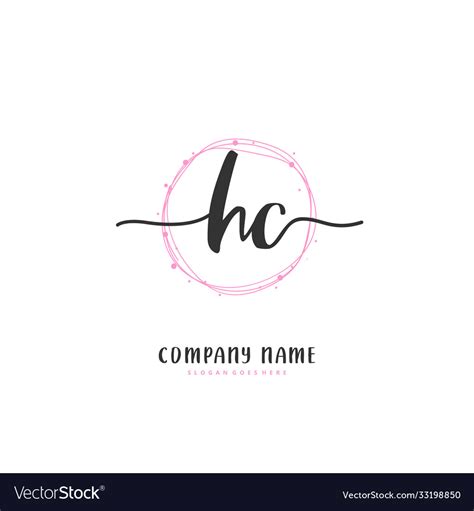H C Hc Initial Handwriting And Signature Logo Vector Image
