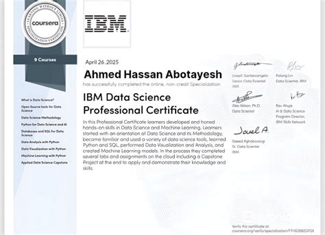 Ibm Coursera Datascience Machinelearning Python Sql Ai Vision2030 Ahmedh Abotaysh