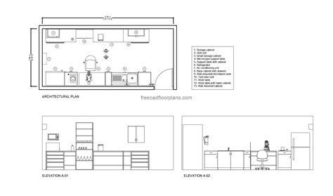Small Lab Free Cad Drawings