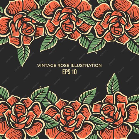 Premium Vector Hand Drawn Vintage Roses Illustration