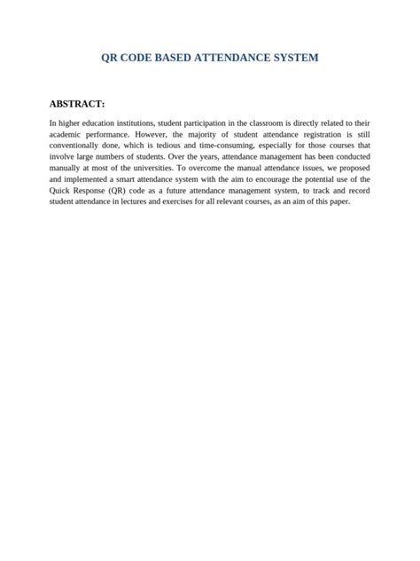 Qr Code Based Attendance System Pdf Unified Modeling Language