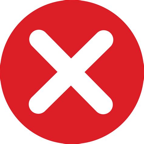 Fill Red Cross Sign Icon Wrong Mark Red Cross X Symbol Red Grunge X